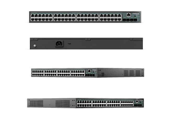 SWITCH GERENCIAVEL 48 PORTAS GIGA + 4 PORTAS SFP 10000 BASE-X POE ...